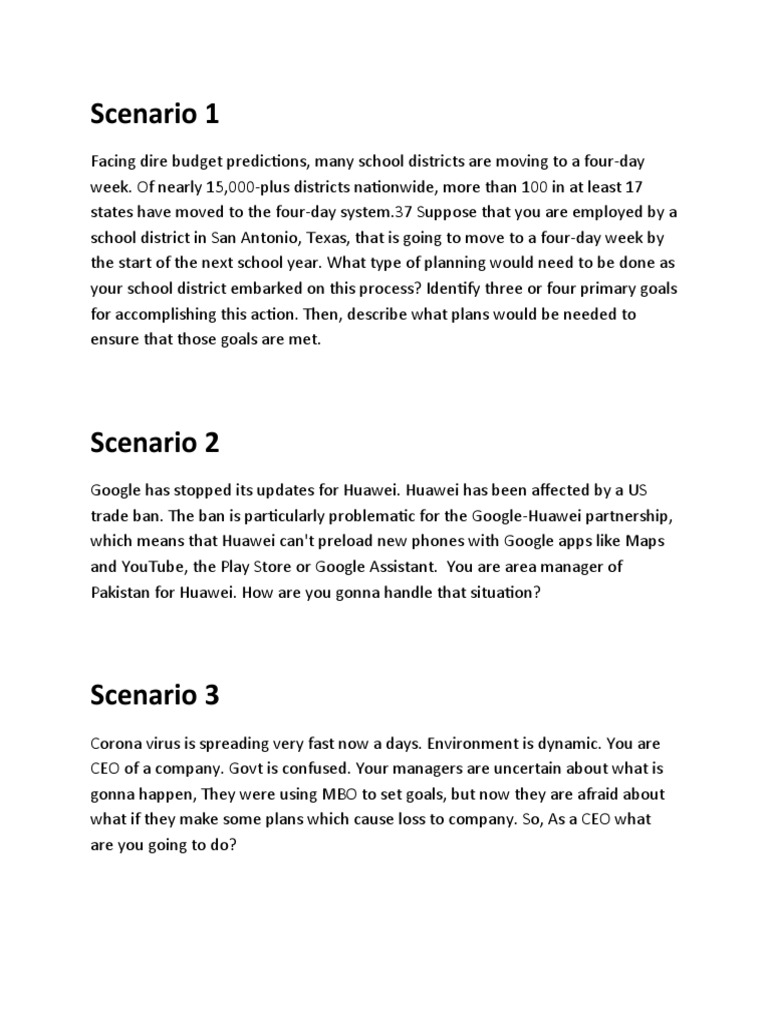 Scenarios | PDF