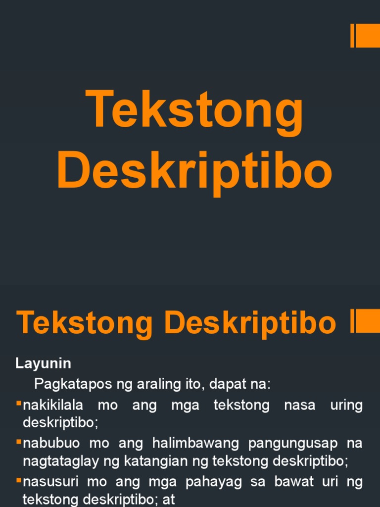 Ang Tekstong Deskriptibo | PDF