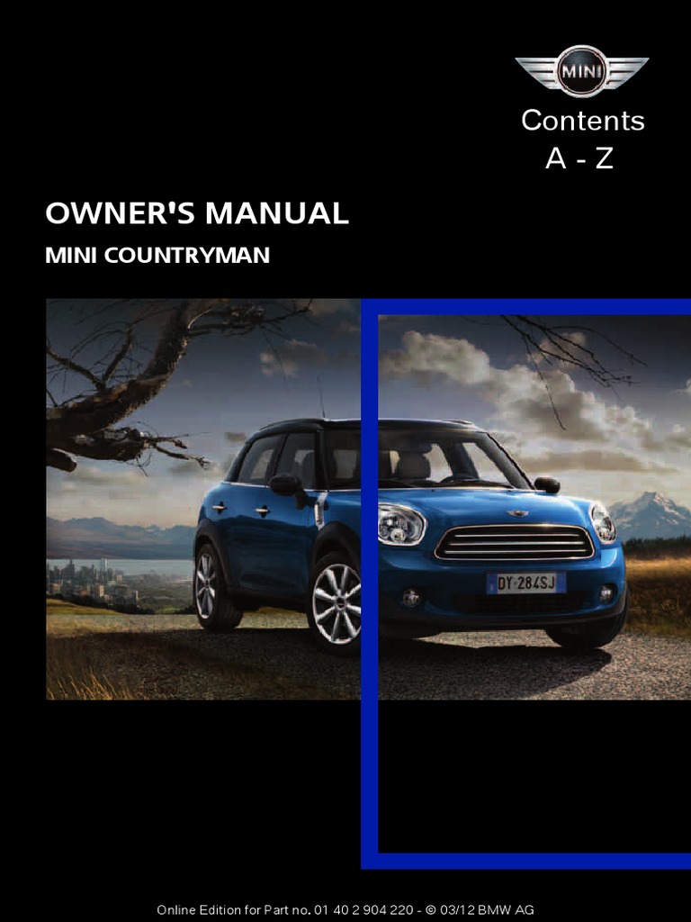 MINI Countryman Manual | PDF | Menu (Computing) | Headlamp