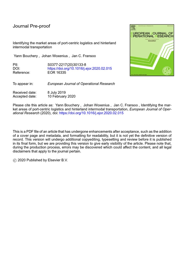 Journal Pre-Proof: European Journal of Operational Research | PDF ...