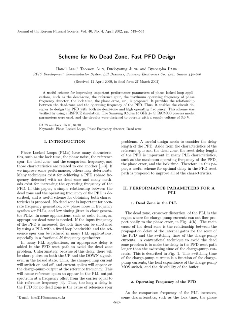 A Scheme for Designing Phase Frequency Detectors with No Dead Zone and ...