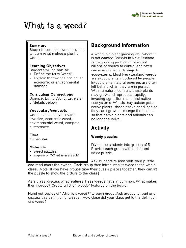 What Is A Weed?: Background Information | PDF | Weed | Invasive Species