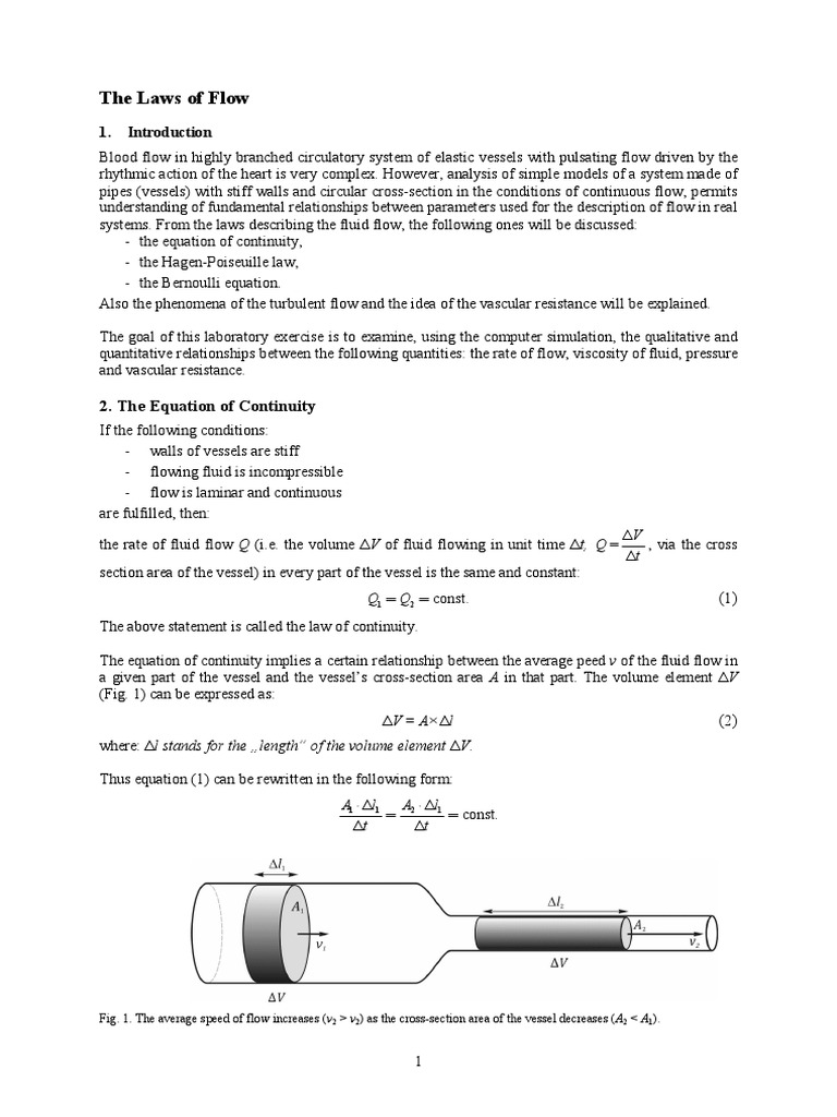 Law of Flow | PDF | Fluid Dynamics | Blood Vessel