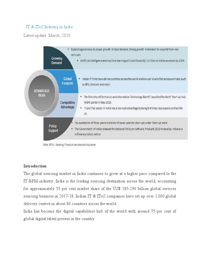 Latest Update: March, 2020: It & Ites Industry in India | PDF ...