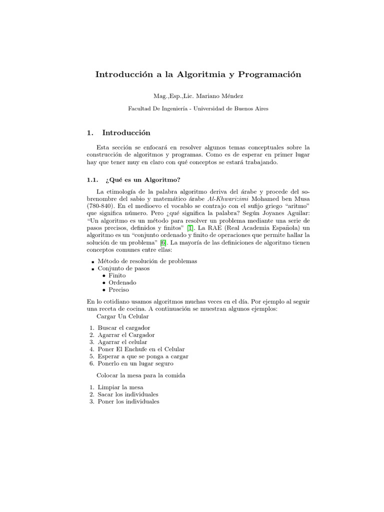 Introducción a Algoritmos y Programación | PDF | Algoritmos | Lenguaje de programación