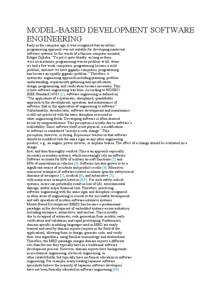 Model-Based Development Software Engineering | PDF | Expert | Engineering