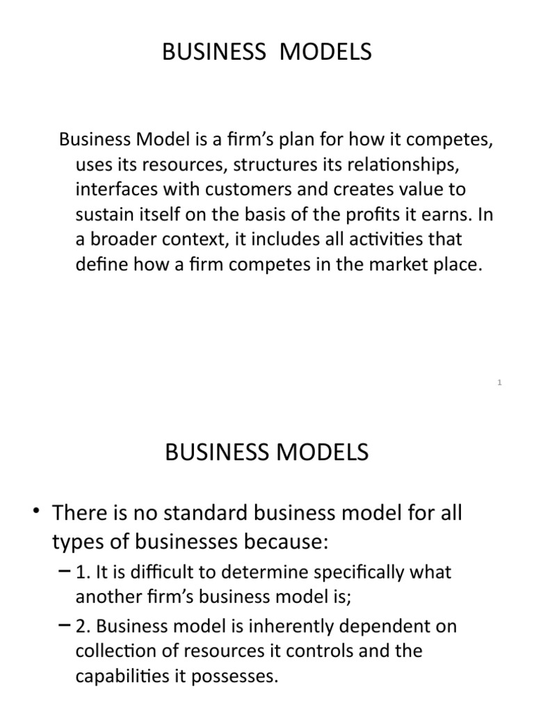 Business Models | PDF | Business Model | Strategic Management