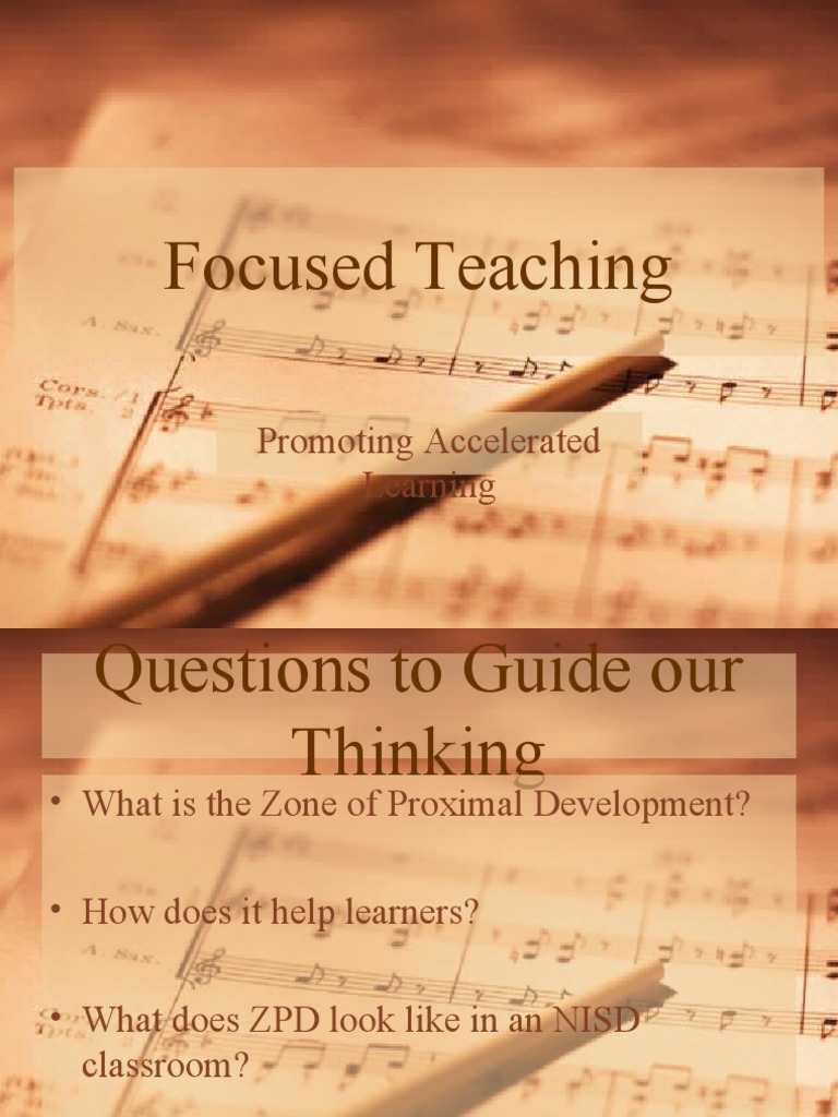 Focused Teaching: Promoting Accelerated Learning | PDF | Education ...