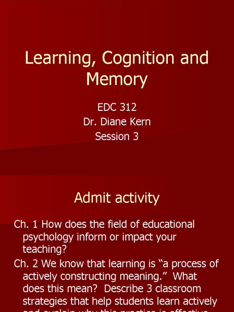 Learning, Cognition and Memory | PDF | Behaviorism | Classical Conditioning