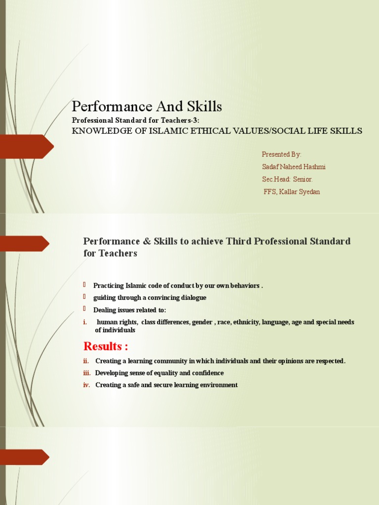 Performance and Skills | PDF