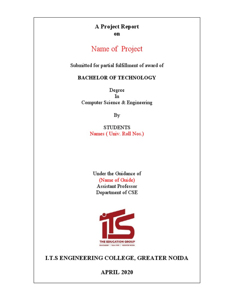 B.Tech Project Report Guidelines | PDF | Computing And Information Technology
