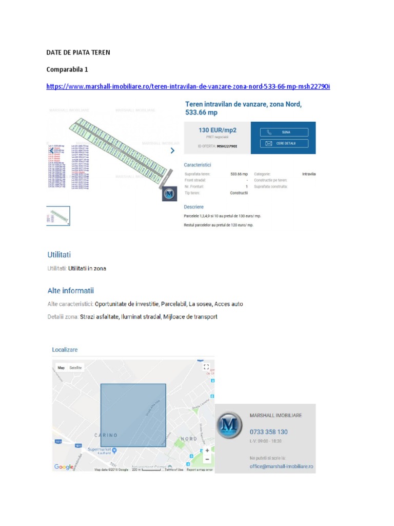 Date de Piata Teren | PDF