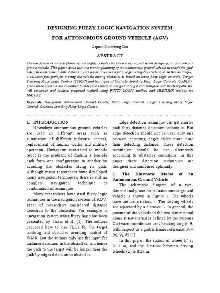 Designing Fuzzy Logic Navigation System | PDF | Kinematics | Fuzzy Logic