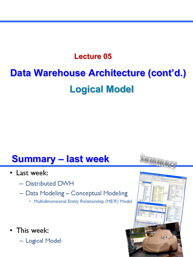Data Warehouse Architecture (Cont'd.) : Logical Model | PDF | Data ...