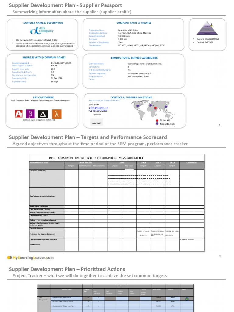 Supplier Development Plan | PDF | Innovation | Business