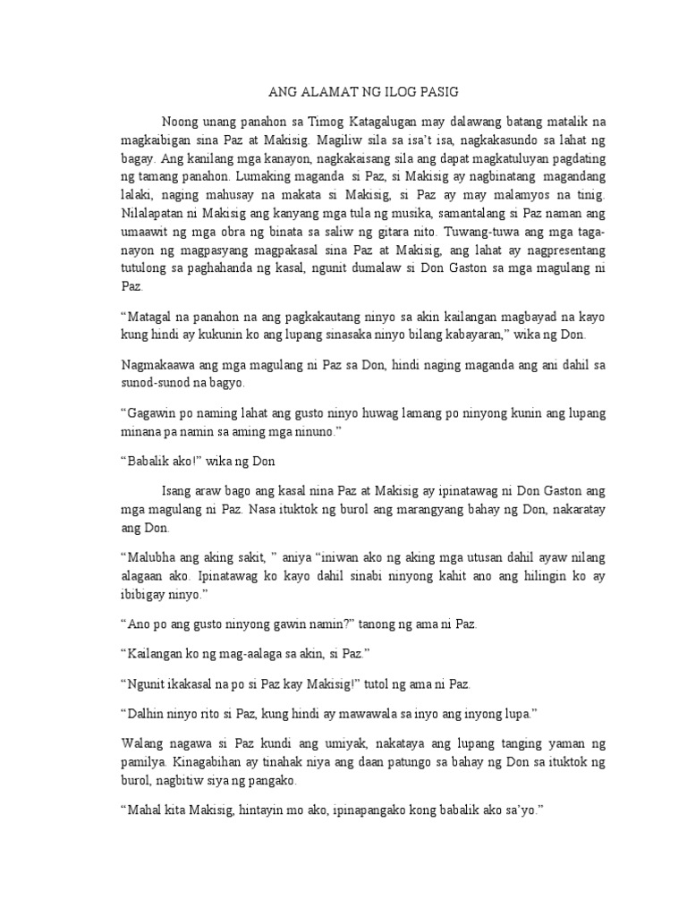 Ang Alamat NG Ilog Pasig | PDF Ang Alamat NG Ilog Pasig | PDF