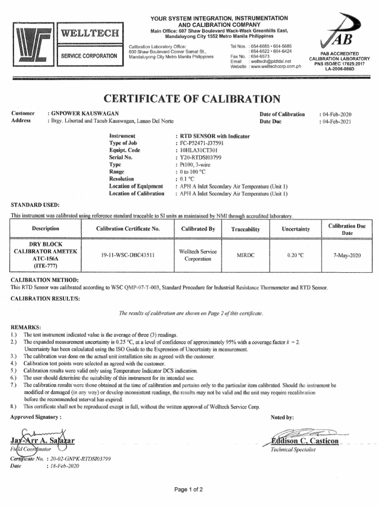 Uint 1 Welltech Calibrations-2 | PDF