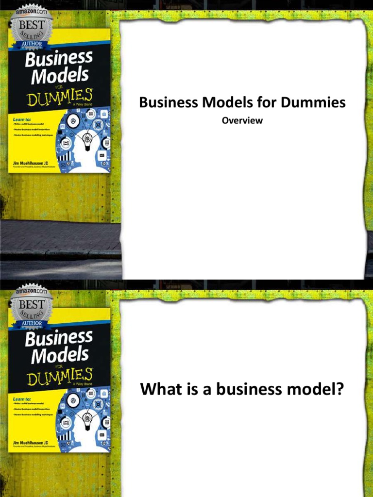 Business Models For Dummies | PDF | Business Model | Innovation
