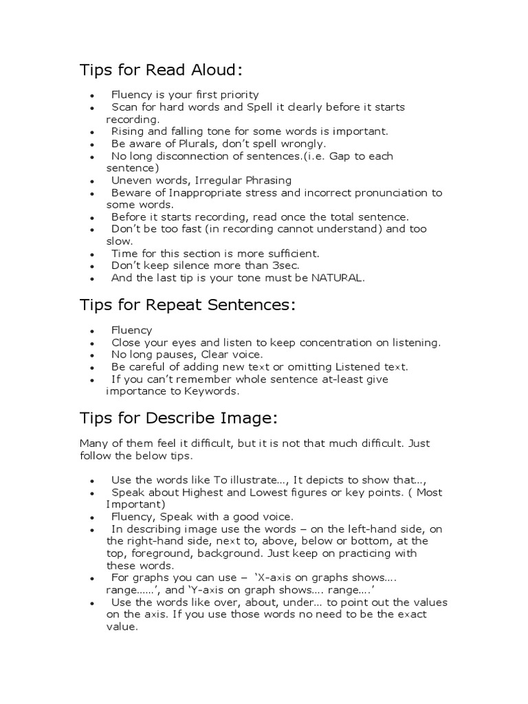 Tips For Read Aloud | PDF | Symbols | Human Communication