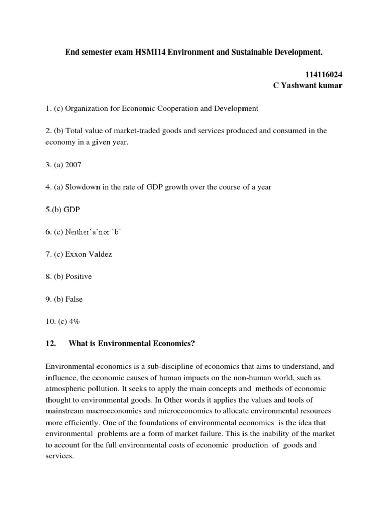 Eco Exam | Download Free PDF | Air Pollution | Economics