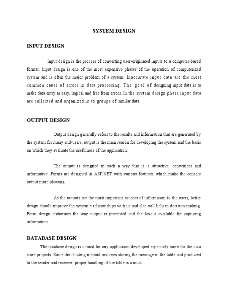 System Design Input Design | PDF