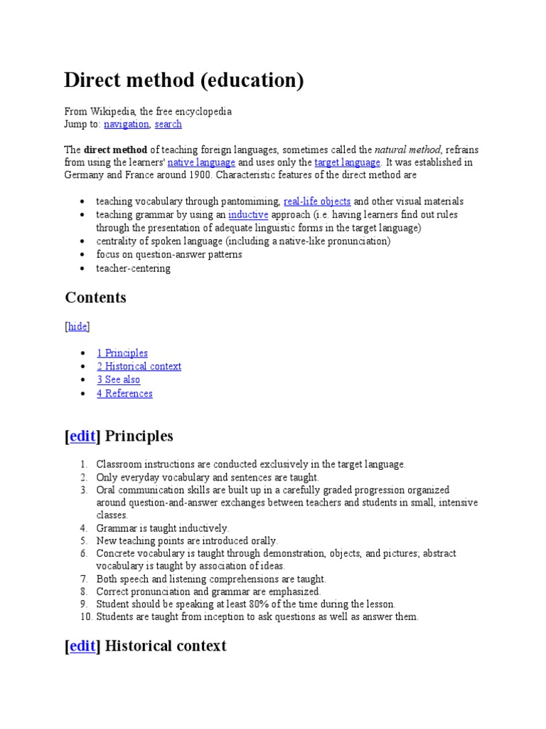 Direct Method | PDF | Language Education | Second Language