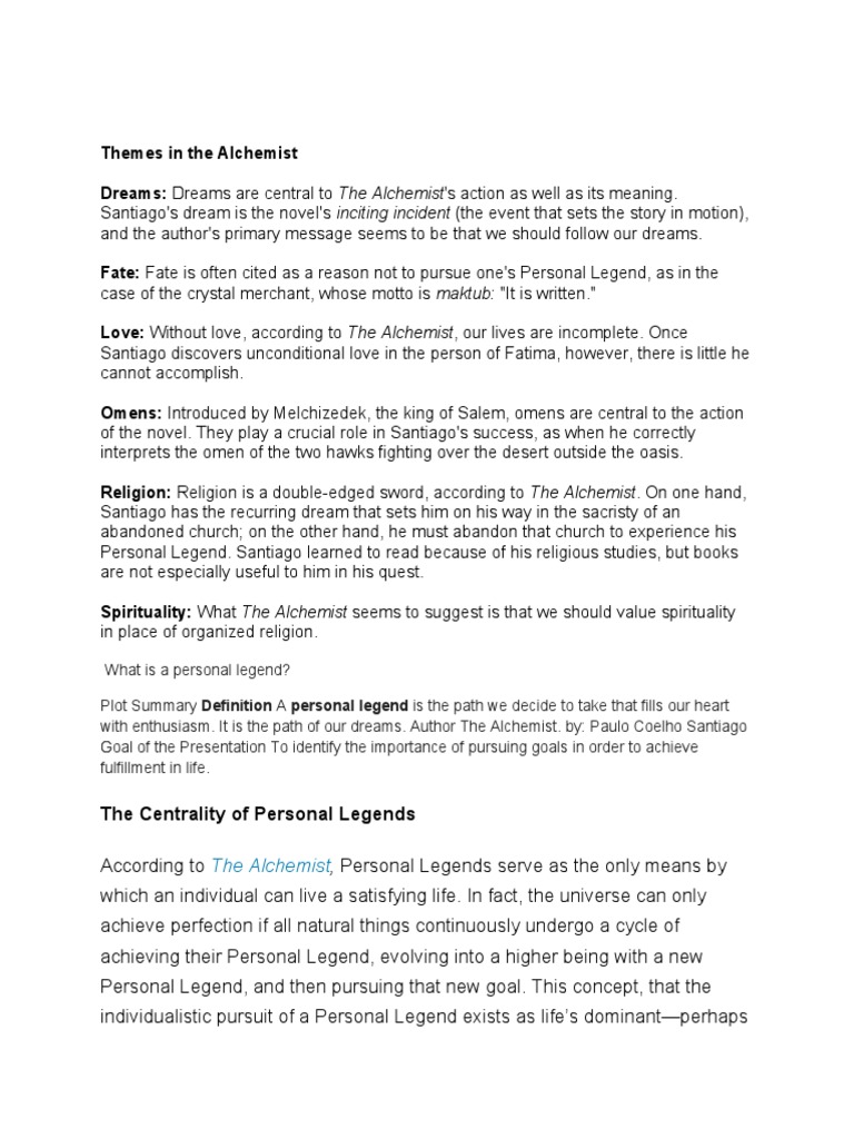 Themes in The Alchemist | PDF | Alchemy | Religion And Belief