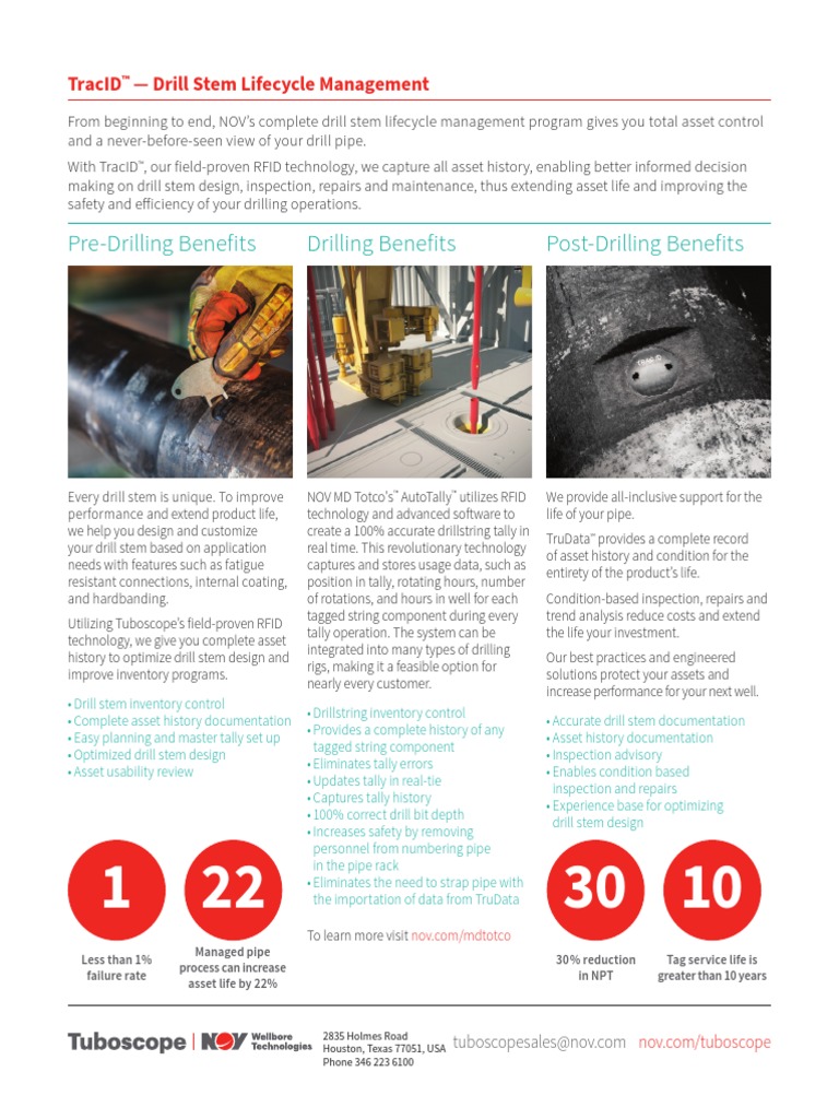 TracID Drill Stem Life Cycle Management Flyer | PDF | Product Lifecycle ...