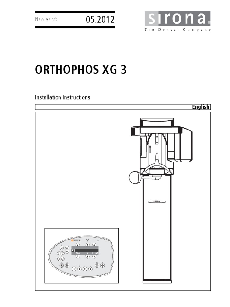 Orthophos XG 3, Installation Manual | PDF | Screw | Electrostatic Discharge