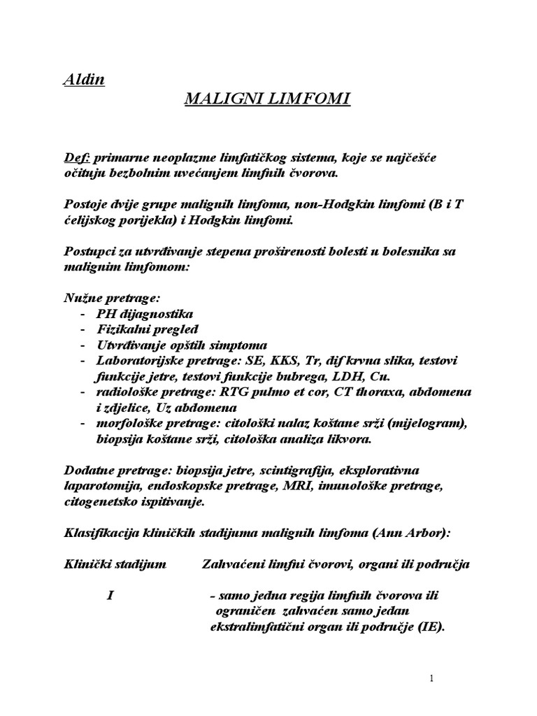 Maligni Limfomi | PDF