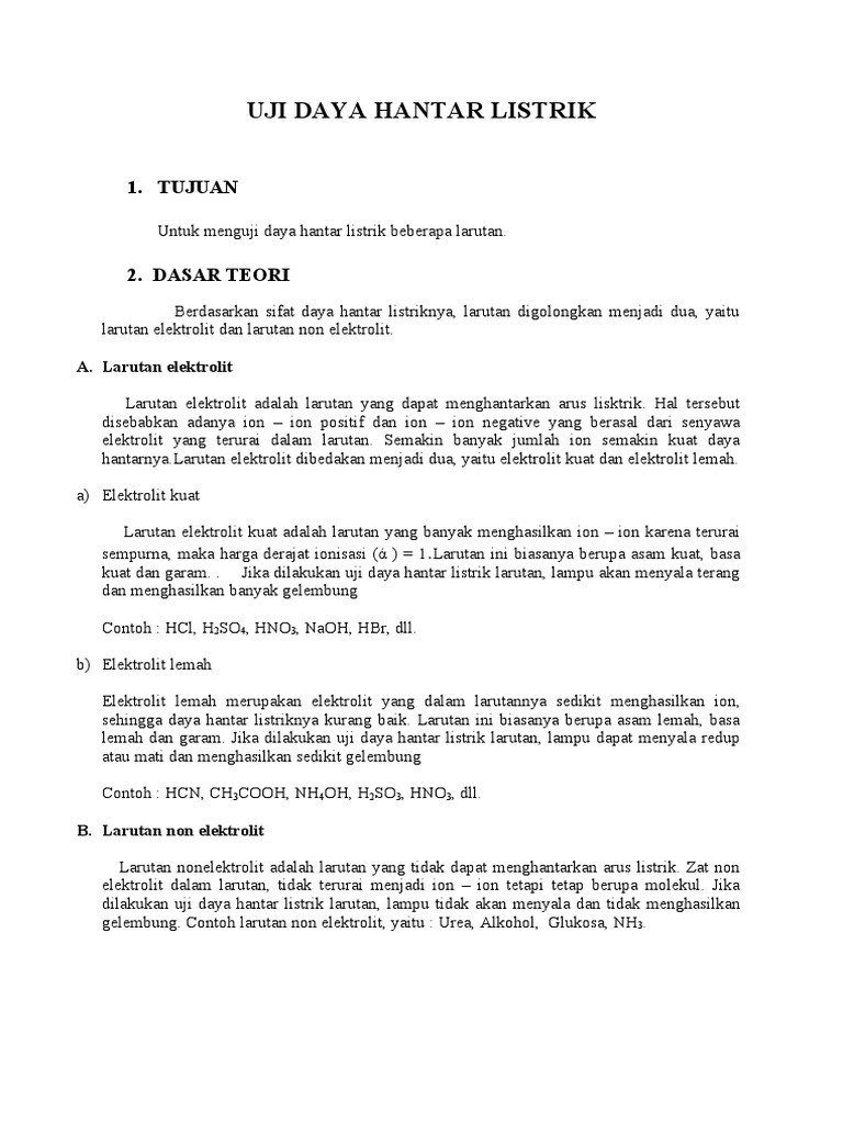 Uji Daya Hantar Listrik | PDF