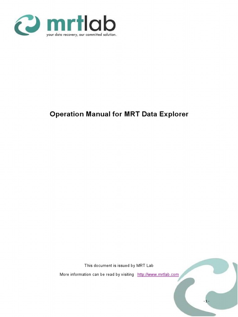 MRT Data Explorer Operation Manual | PDF | Computer File | Hard Disk Drive