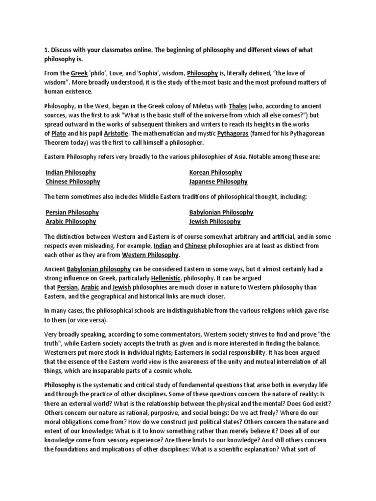 Philosophy Discussion | PDF | Argument | Deductive Reasoning