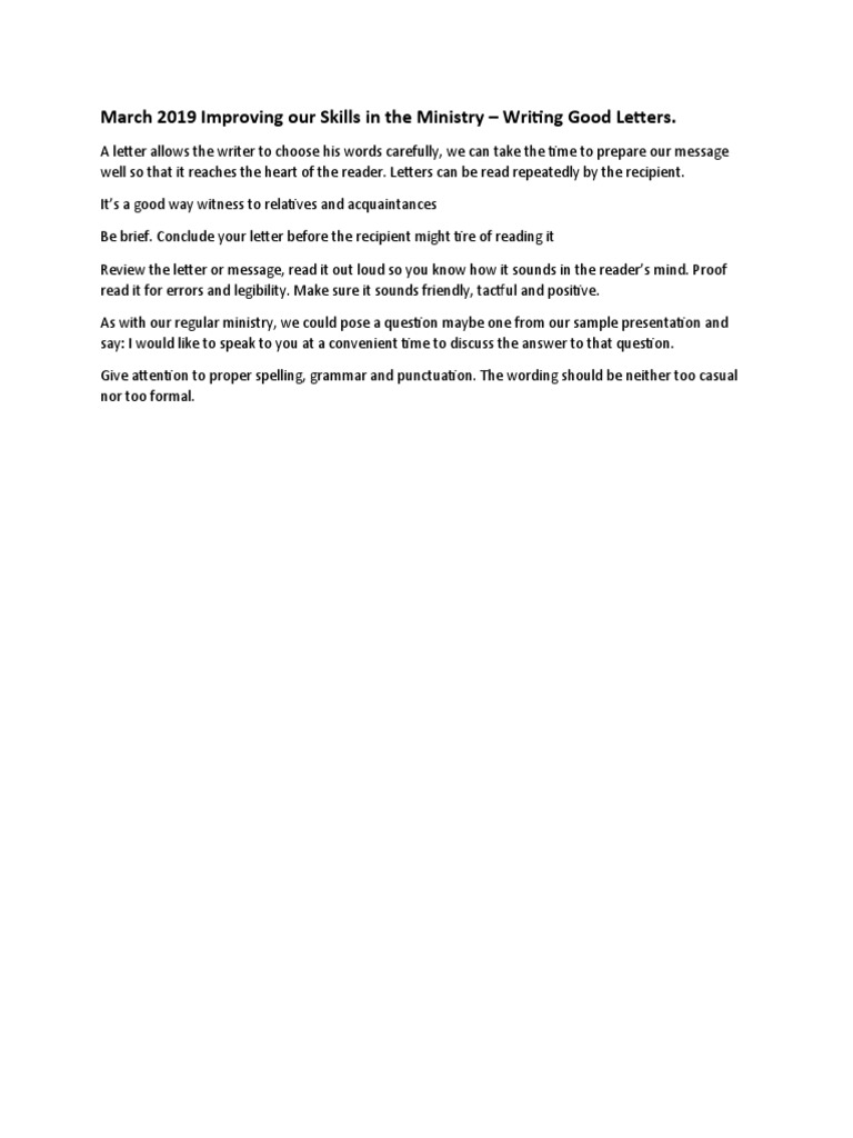 Writing Effective Ministry Letters | PDF | Career & Growth