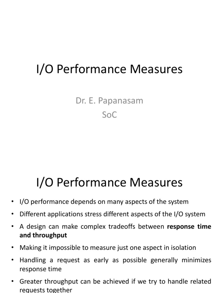 L36 - IO Perf Measures | PDF | Benchmark (Computing) | Computer Data Storage