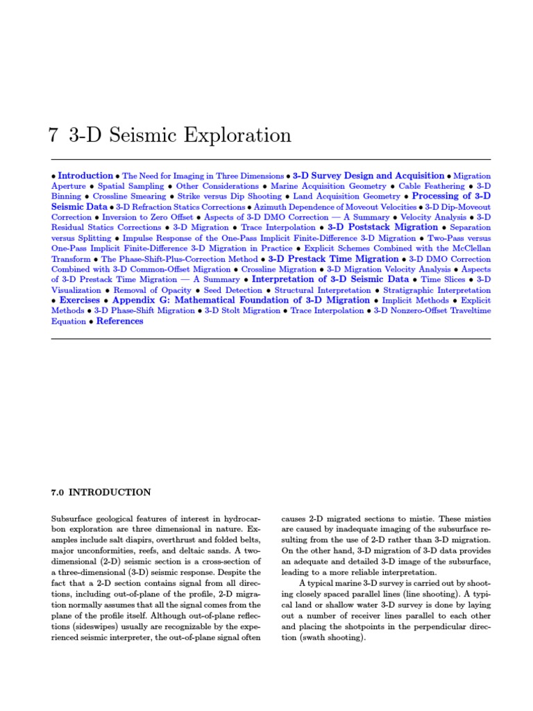 7 3-D Seismic Exploration PDF | PDF | Reflection Seismology | Nature