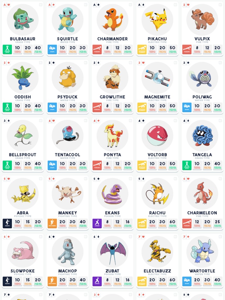 Pokemon Scavenger Hunt - Cards and Pokedex PDF | PDF | Pokémon | Video ...