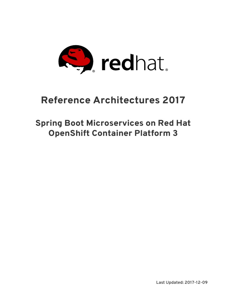Reference Architectures 2017: Spring Boot Microservices On Red Hat Openshift Container Platform ...