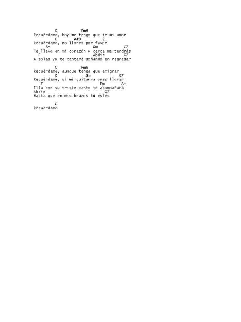 Recuérdame: Letra y significado | PDF