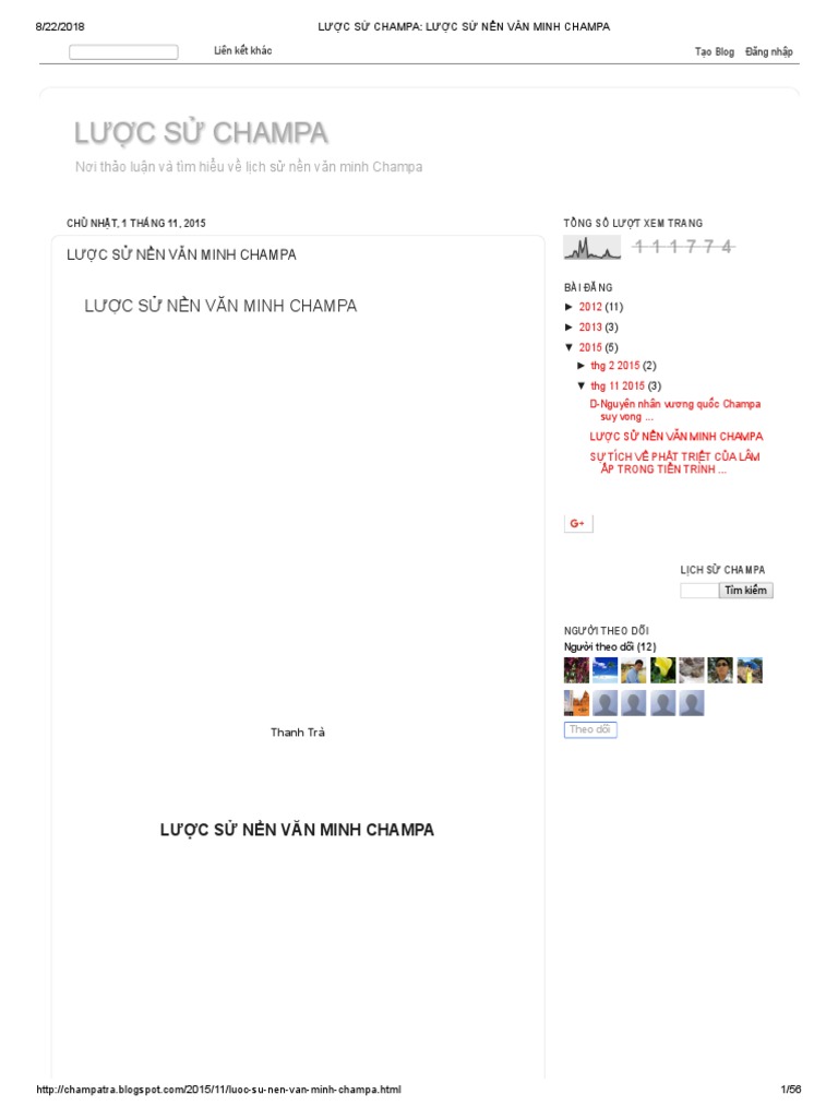 LƯỢC SỬ CHAMPA - LƯỢC SỬ NỀN VĂN MINH CHAMPA PDF | PDF