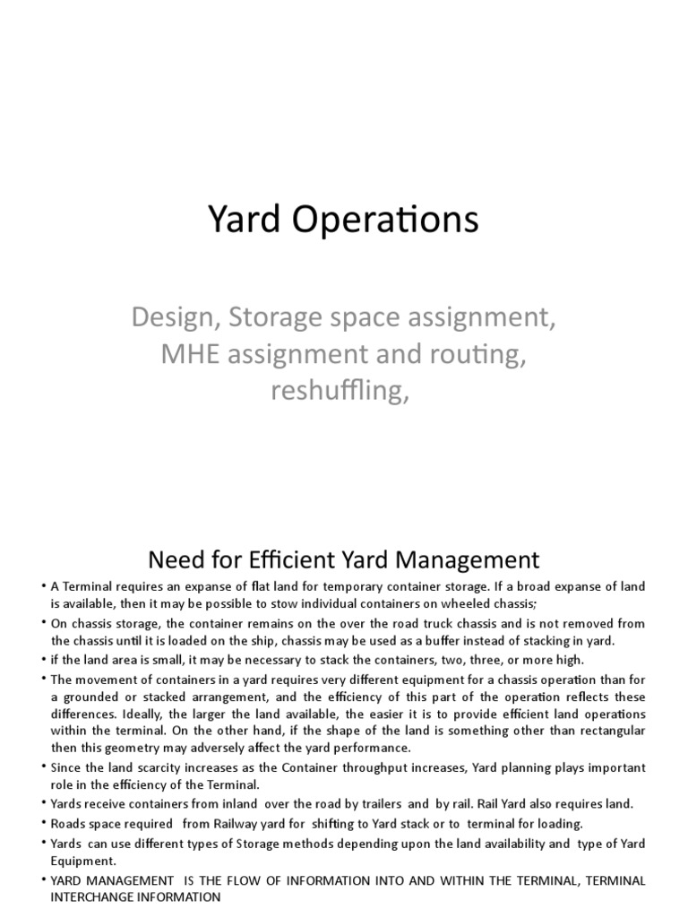 Efficient Container Yard Management | PDF | Electronic Data Interchange ...