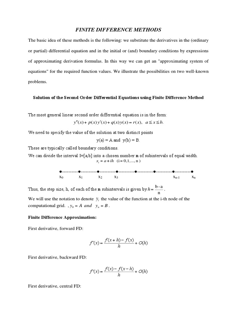 Finite Difference Methods | PDF | Partial Differential Equation | Finite Difference