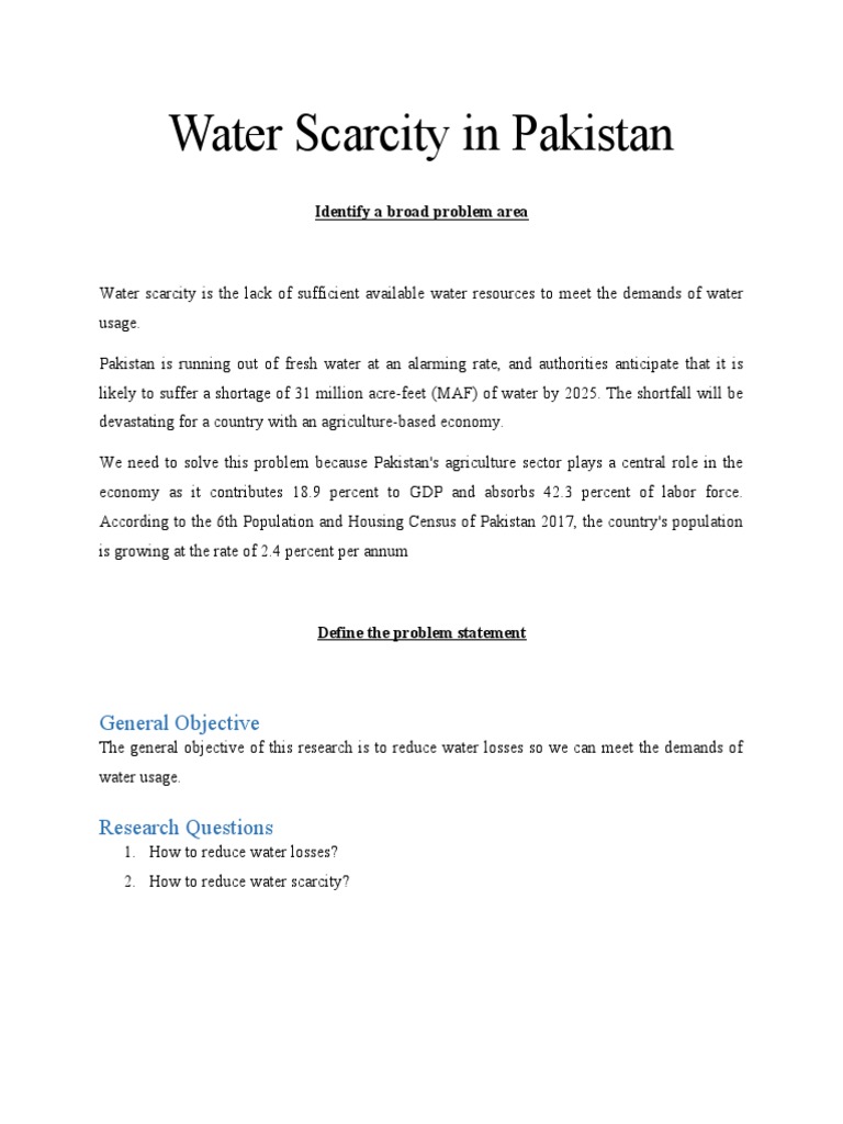 Water Scarcity in Pakistan | PDF | Water Scarcity | Dam