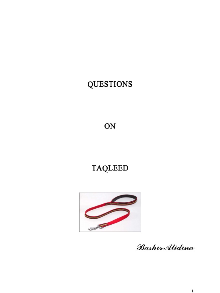 Questions On Taqleed | PDF | Hadith | Shia Islam