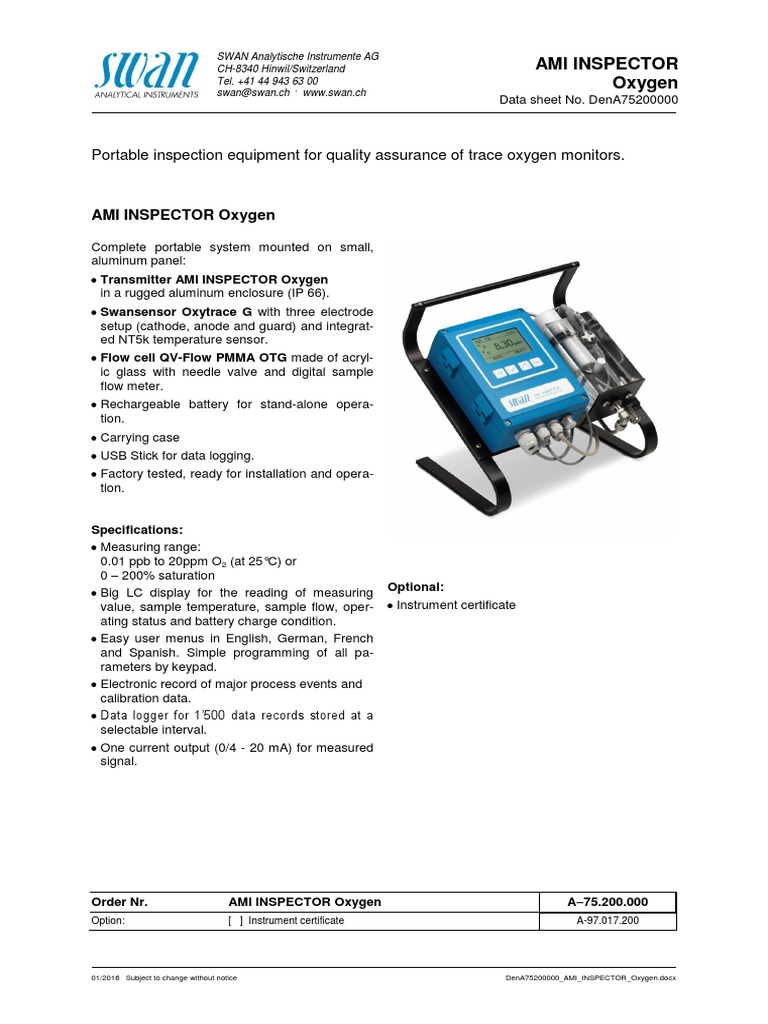 AMI Inspector Oxygen Analyzer Manual | PDF | Vacuum Tube | Relay