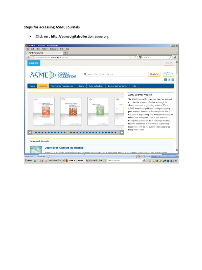 Steps For Accessing ASME Journals On New Platform | PDF