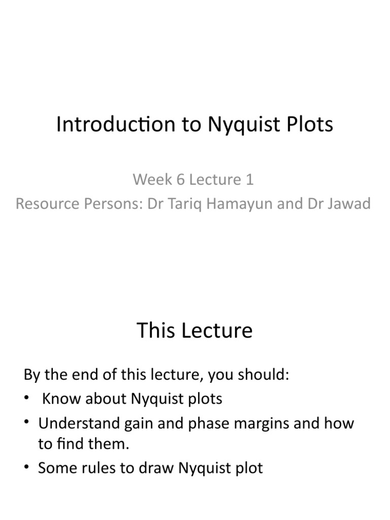 Lec 1 Introduction To Nyquist Plots | PDF | Electrical Engineering | Mathematical Analysis