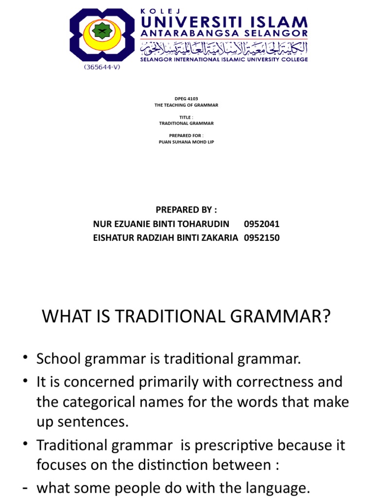 Traditional Grammar | PDF