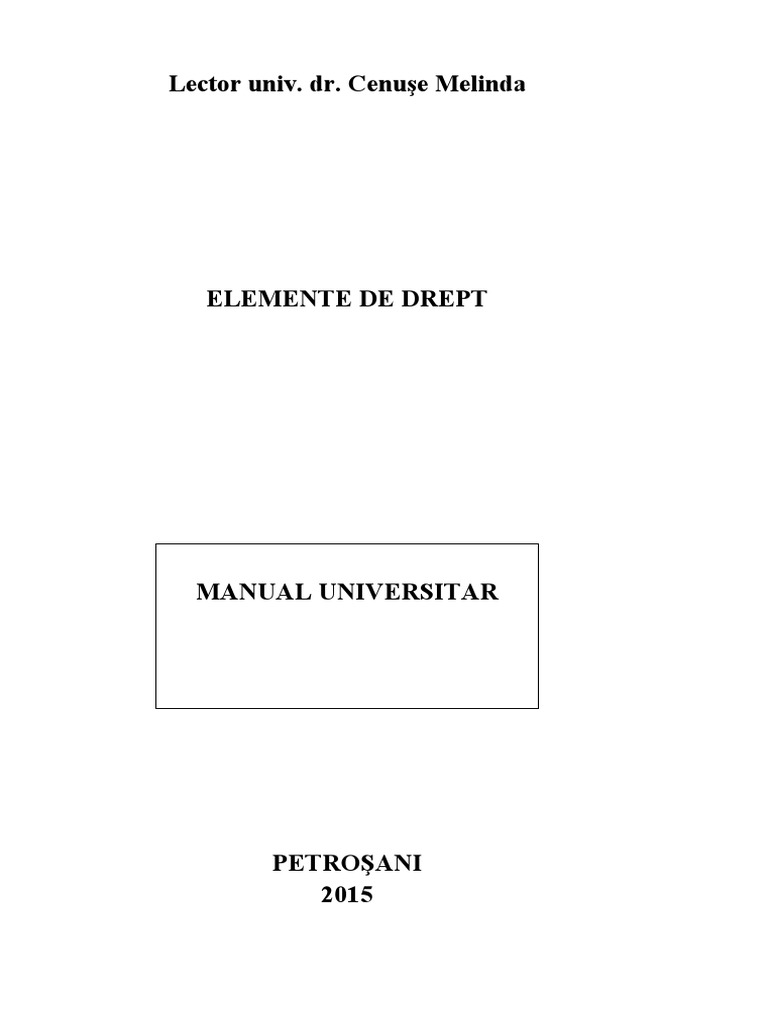 CURS - Elemente de Drept | PDF