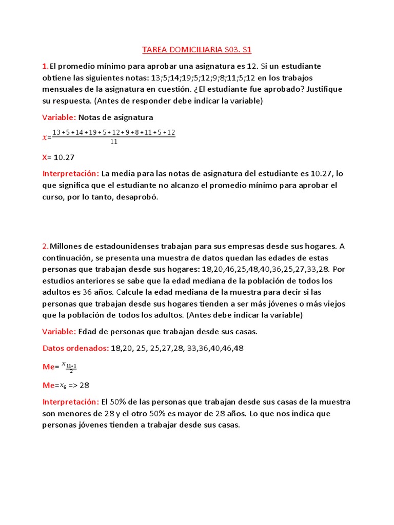 Tarea Domiciliaria S03 | PDF